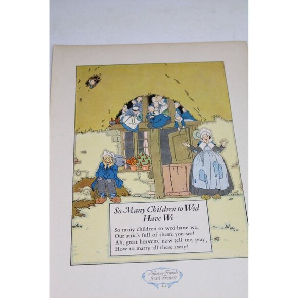 Other | 1928 Nursery Rhyme Print So Many Children To Wed Have We Dame ...